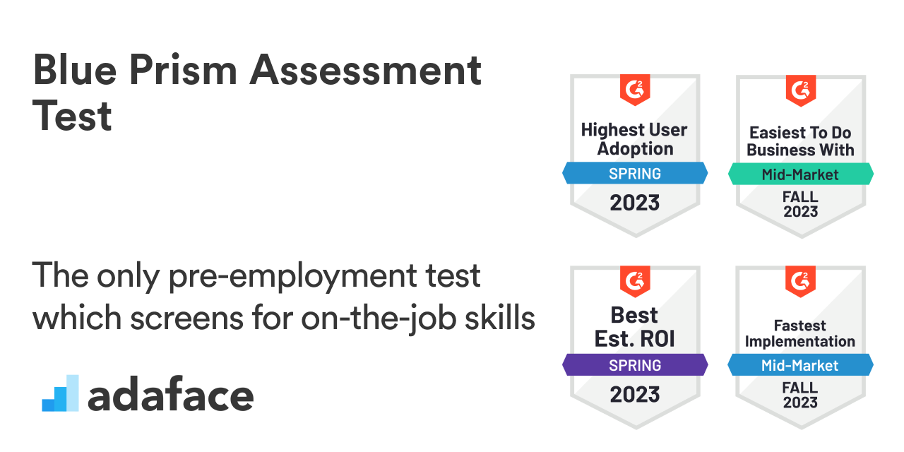 Blue Prism Assessment Test | Candidate screening assessment - Adaface