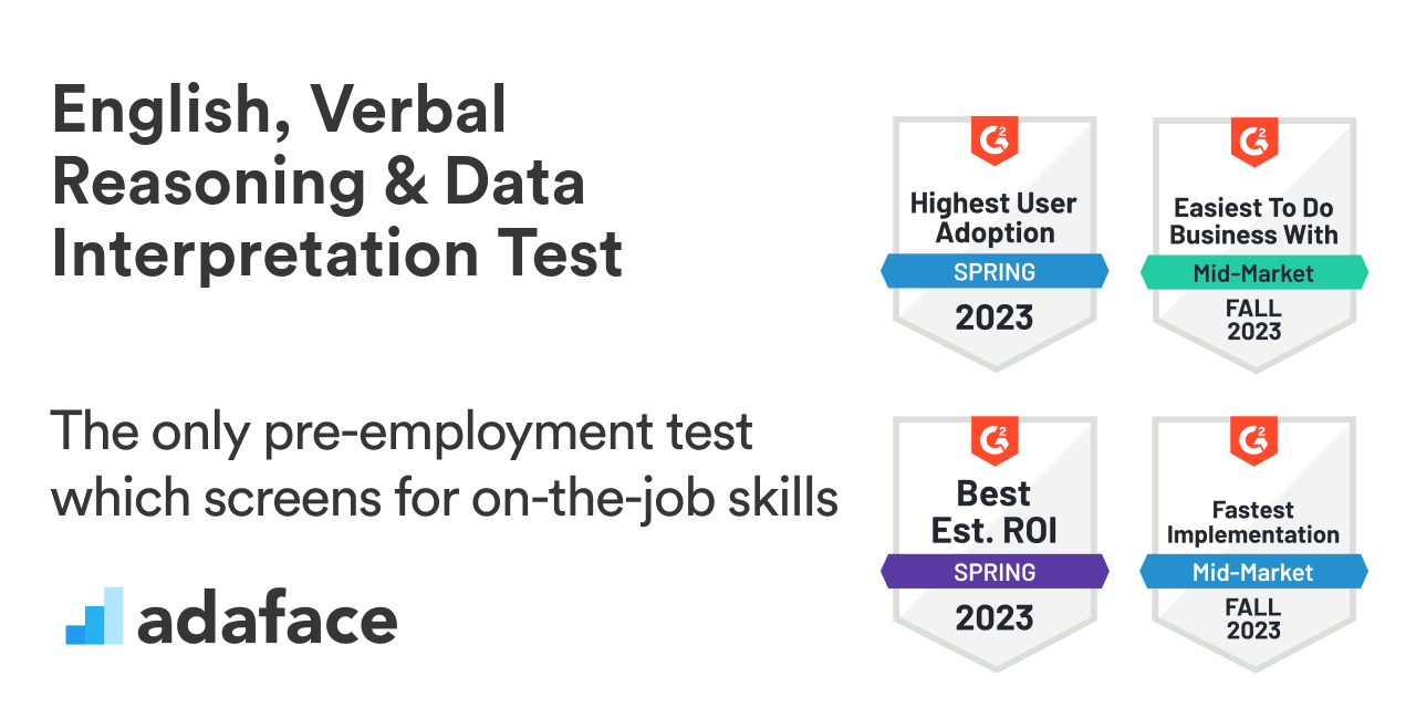 English, Verbal Reasoning and Data Interpretation Test | Candidate ...