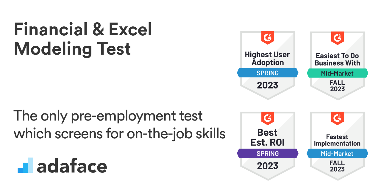 Financial and Excel Modeling Test | Candidate screening assessment ...