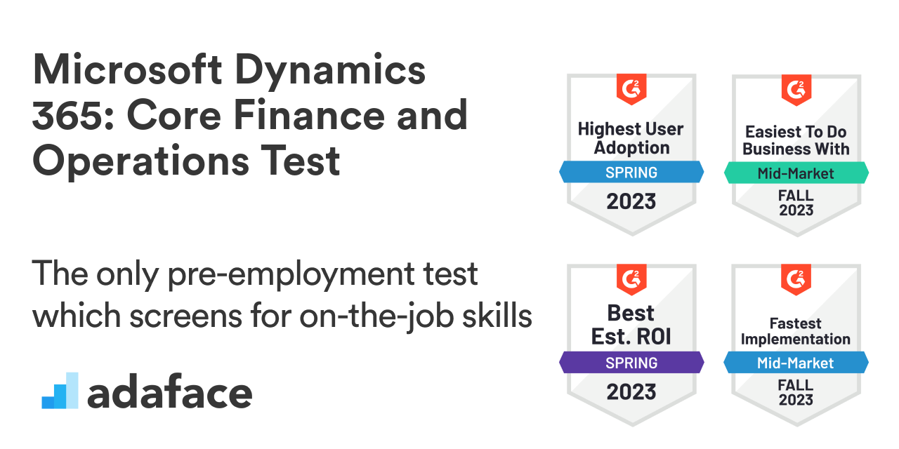 Microsoft Dynamics 365 Core Finance and Operations Skills Assessment