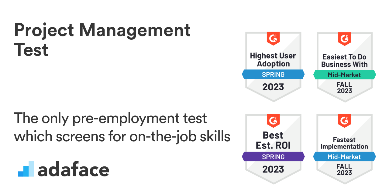 Project Management Test | Candidate screening assessment - Adaface